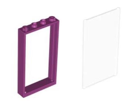 朵依小舖 LEGO 1x4x6 Frame + Door 60596 + 60803 洋紅門框+落地玻璃 窗片 | 露天市集 | 全台最大的 ...