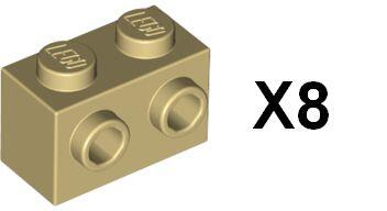 全新LEGO樂高側接磚 11211 6024495 米色 Brick 1x2 Studs 1 Side (8個) E55 | 露天市集 | 全 ...