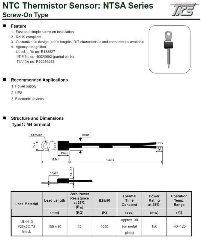 熱敏電阻(NTC) (TKS 興勤 NTSA0103JZ596 ) 引線135mm 10KΩ ±5% 0.21W | 露天市集 | 全台最大的 ...