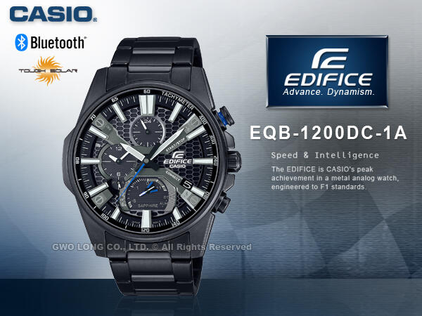 CASIO EDIFICE 男錶 EQB-1200DC-1A 三眼 太陽能 藍牙 藍寶石水晶 防水 EQB-1200DC | 露天市集 | 全台最大的網路購物市集
