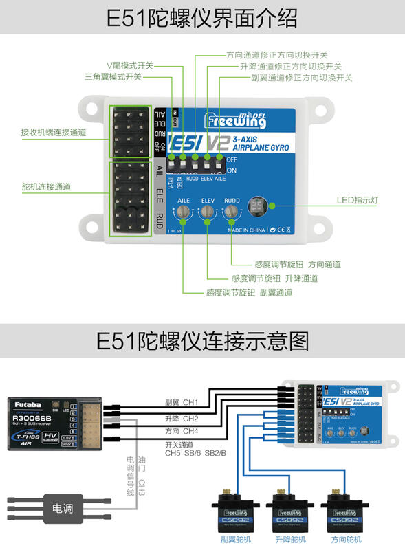 MUKAS 》全新上市飛翼Freewing 固定翼E51 V2 三軸陀螺儀 | 露天市集 | 全台最大的網路購物市集
