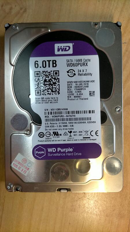 H.硬碟SATA3-WD60PURX 紫標 6TB 3.5吋監控系統硬碟 6000GB 64MB 直購價2280 | 露天市集 | 全台最大的 ...