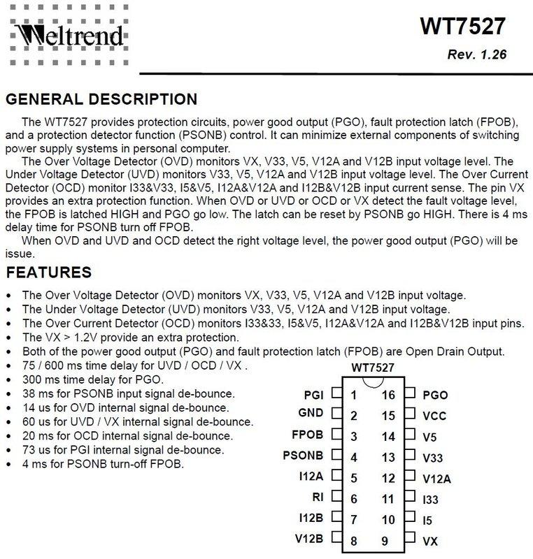 WELTREND WT7527 PC電源3組電壓偵測 (3.3V/5.0V/12V/-12V Power Good) | 露天市集 | 全台最 ...