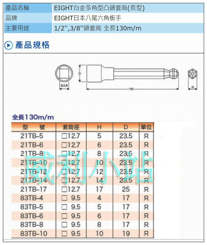 【威利小站】日本EIGHT 21TB 白金六角球形凸頭套筒 球型 球頭 六角板手 內六角板手 內六角螺絲 | 露天市集 | 全台最大的網路購物市集