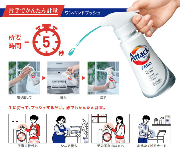 ＊小恩恩＊日本花王 Kao Attack Zero單手按壓式濃縮洗衣精 | 露天市集 | 全台最大的網路購物市集