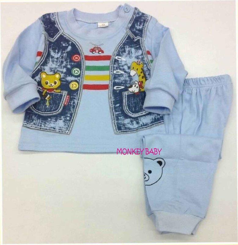 全館滿699免運【MONKEY BABY 】小熊圖案肩扣設計秋款居家服長袖套裝幼童套裝(I00004)約75公分穿 | 露天市集 | 全台最大 ...