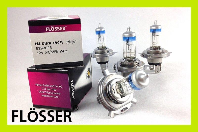 (好燈) 德國FLOSSER H4 +90%亮度 12V 60/55W 鹵素燈泡 高穿透 原裝 高CP值之王 | 露天市集 | 全台最大的網路購物市集