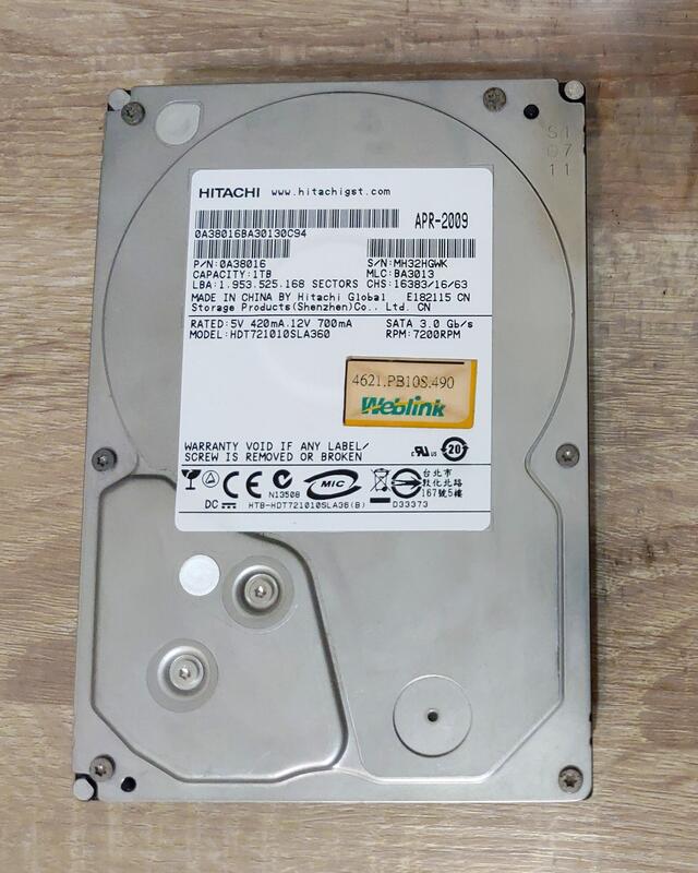 Hitachi HDT721010SLA360 1T 硬碟 HDD 1TB | 露天市集 | 全台最大的網路購物市集