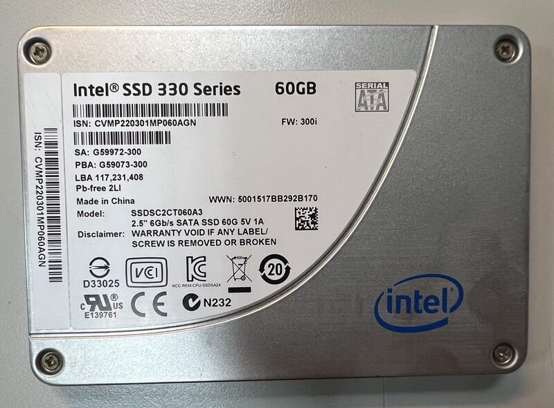 Intel 330 Series SATA SSD 60G 2.5吋 固態硬碟 | 露天市集 | 全台最大的網路購物市集