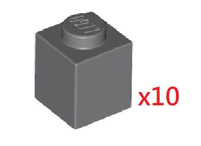 【磚樂】10個一組 LEGO 樂高 3005 4211098 Brick 1x1 深灰色磚 | 露天市集 | 全台最大的網路購物市集
