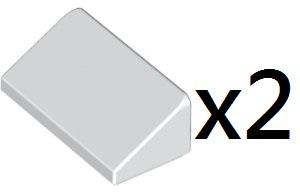 LEGO White Slope Roof Tile 1x2x2/3 樂高白色 斜面 兩個 4547489 | 露天市集 | 全台最大的網路購物市集