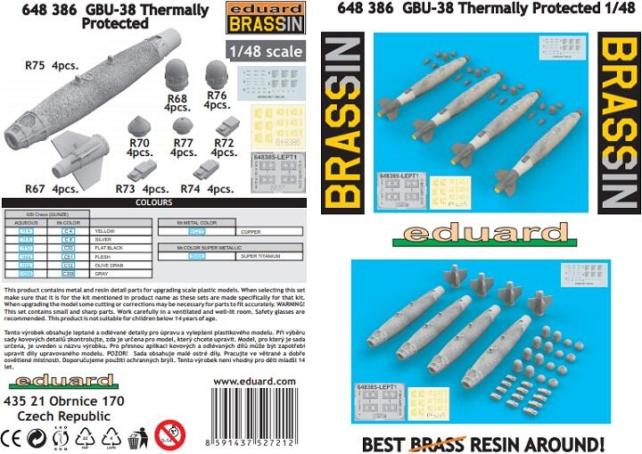 Eduard 1/48 GBU-38 Thermally Protected 聯合直攻導引炸彈改套_648386 | 露天市集 | 全台最大的 ...