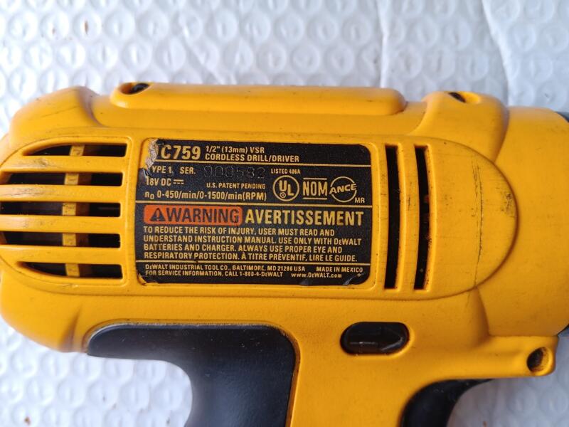 電動工具:美國 DEWALT 得偉 DC759 18V 電動起子機.電鑽 單主機.4分夾頭 | 露天市集 | 全台最大的網路購物市集