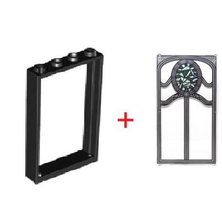 【磚樂】LEGO 樂高 60596+57895 6337273+6142942 1x4x6 黑色門框+印刷窗片 | 露天市集 | 全台最大的 ...