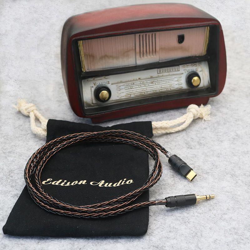 愛迪聲 Edison audio 4芯鍍銀 + 4芯純銅 8股銅銀編織 TYPE-C 轉 3.5mm AUX訊號 音源線 | 露天市集 | 全 ...