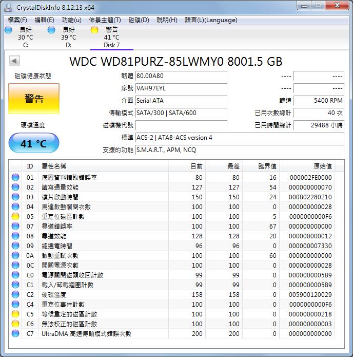 WD 紫標 WD81PURZ 8T 8TB 5400轉 256MB 監控型 監視器 故障 瑕疵 報帳 硬碟 | 露天市集 | 全台最大的網路購物市集