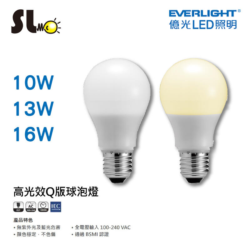 ღ勝利燈飾ღ E27 LED 10W/13W/16W 高光效 Q版 超節能 戰鬥版 燈泡 球泡_EVERLIGHT億光 | 露天市集 | 全台最大的網路購物市集