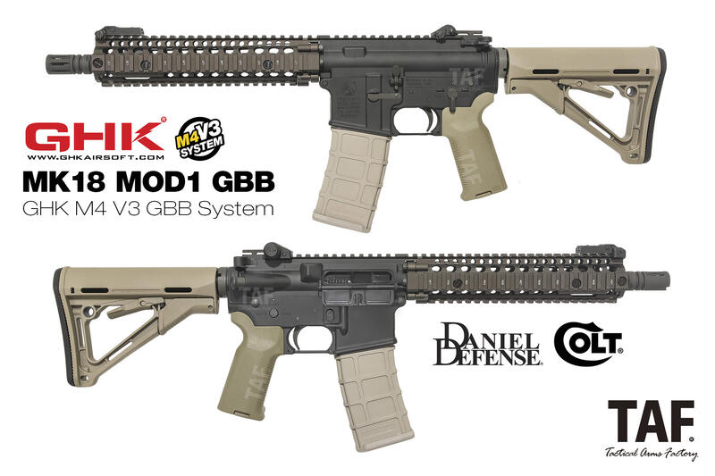 【TAF Custom+免運】2024 V3新版 GHK MK18 MOD1 GBB Colt/DD 雙授權沙色DX版 | 露天市集 | 全台最大的網路購物市集