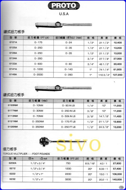 ☆SIVO電子商城☆ 美國 PROTO 6121A 1/2" 附錶 扭力板手 其他規格請洽詢 | 露天市集 | 全台最大的網路購物市集
