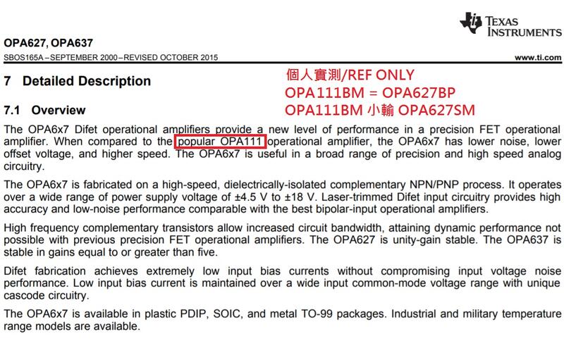 環肥燕瘦. OPA2111. OPA2211. OPA627. ADA4627...本標 OPA111 AM BM | 露天市集 | 全台最大 ...