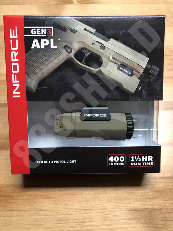 警用裝備 現貨 INFORCE APL GEN3 沙色 LED戰術燈 槍燈 FN509 G17等適用 | 露天市集 | 全台最大的網路購物市集