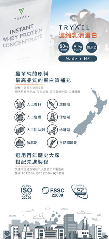 現貨免等 台灣 Tryall 無添加濃縮乳清蛋白MSG/GLC(1kg/袋) 原味 乳清 | 露天市集 | 全台最大的網路購物市集
