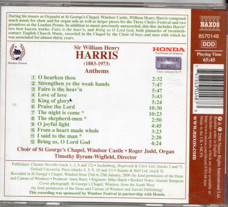 (M28)二手CD~William Henry Harris (1883-1973)~試播如圖~ | 露天市集 | 全台最大的網路購物市集