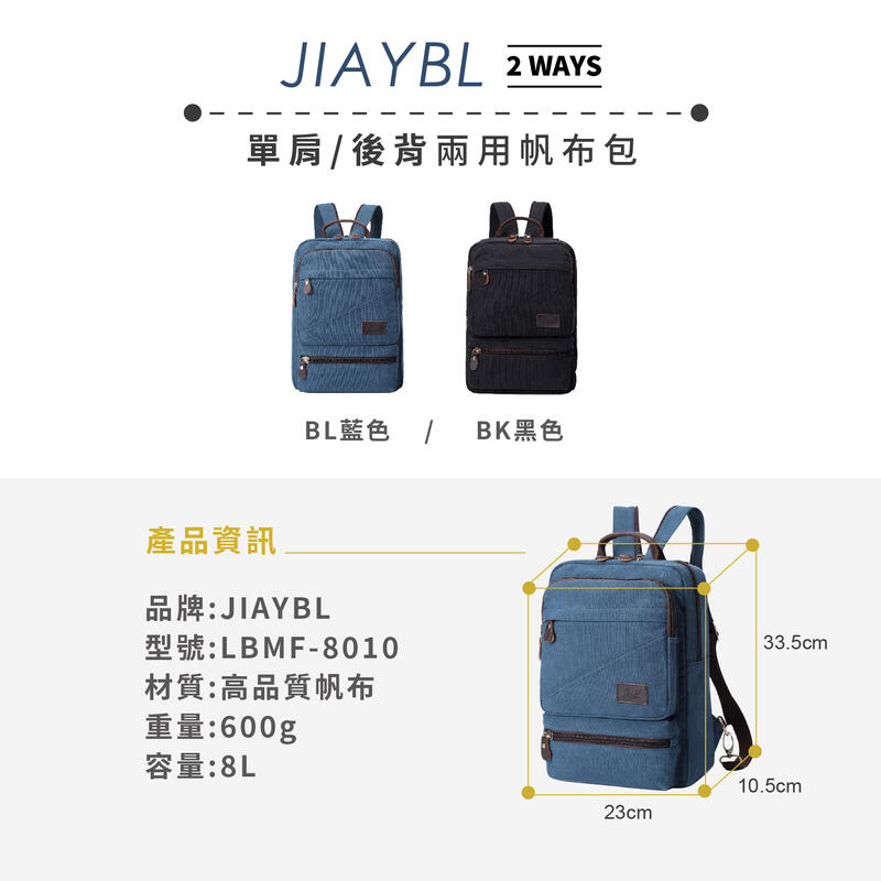 JIAYBL 簡約帆布後背包 多色 LBM-109 彩色世界 | 露天市集 | 全台最大的網路購物市集
