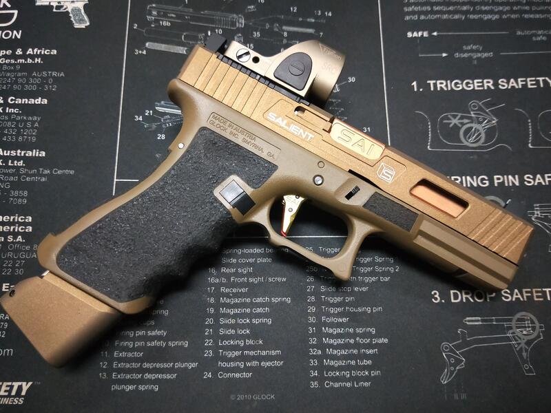 客製 SAI G17 GEN3 MOS 鋼滑套 WE 規格 瓦斯槍 BB槍 軍規 仿真 沙色 金色 | 露天市集 | 全台最大的網路購物市集