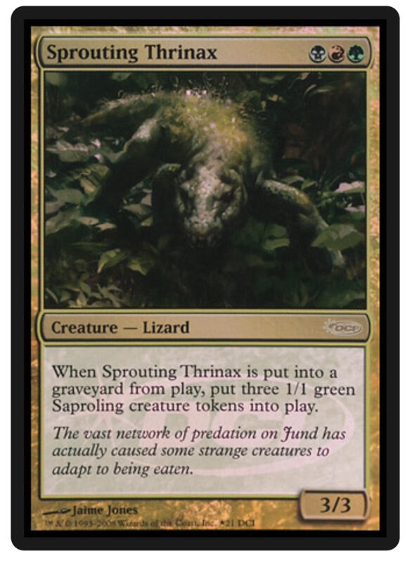 魔法部屋MTG單卡售Promos Sprouting Thrinax 芽生叉齒蜥【英文NM閃】DCI特殊紀念Foil | 露天市集 | 全台最大的網路購物市集