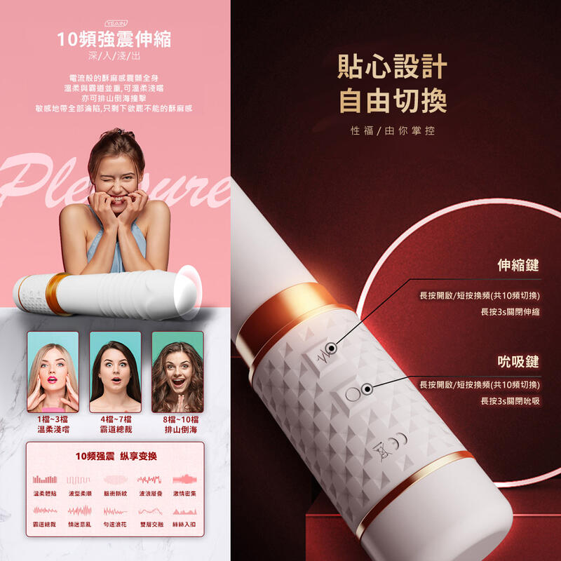 【漫格精品】送高潮液 夜櫻YEAIN樂逗10×10伸縮吸吮迷你電動按摩棒 震動棒 吸吮棒 電動棒 女用自慰器 | 露天市集 | 全台最大的網路購物市集