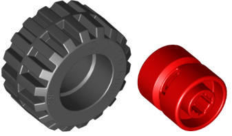 【小荳樂高】LEGO 黑色/紅色 輪胎 Tire 21mm D.x12mm 6014b+87697 | 露天市集 | 全台最大的網路購物市集