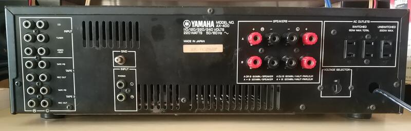 日本山葉 YAMAHA AX-400 高級綜合擴大機 日本製(請詳閱內容) | 露天市集 | 全台最大的網路購物市集