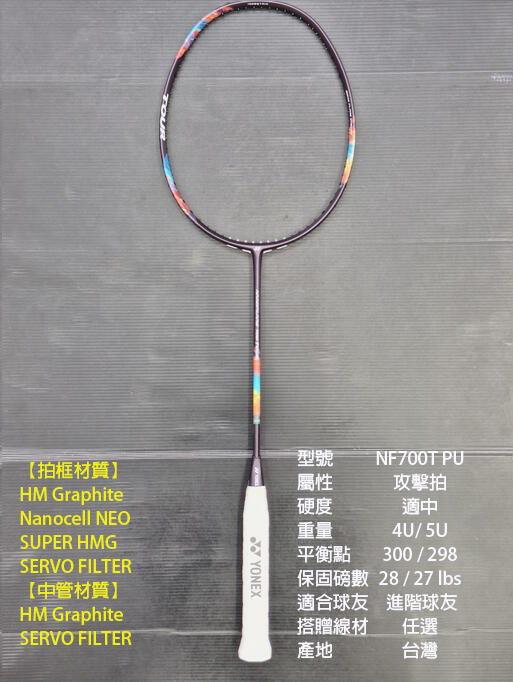 (台同運動活力館) YONEX NANOFLARE 700 TOUR 羽球拍【攻擊拍】【台灣製】NF700T NF700 | 露天市集 | 全 ...