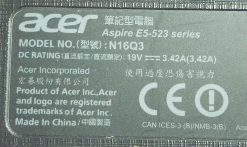 (N50)零件機~Acer Aspire E5-523G-986M N16Q3 筆電~螢幕水痕一條水平線/變壓器自備~ | 露天市集 | 全台 ...