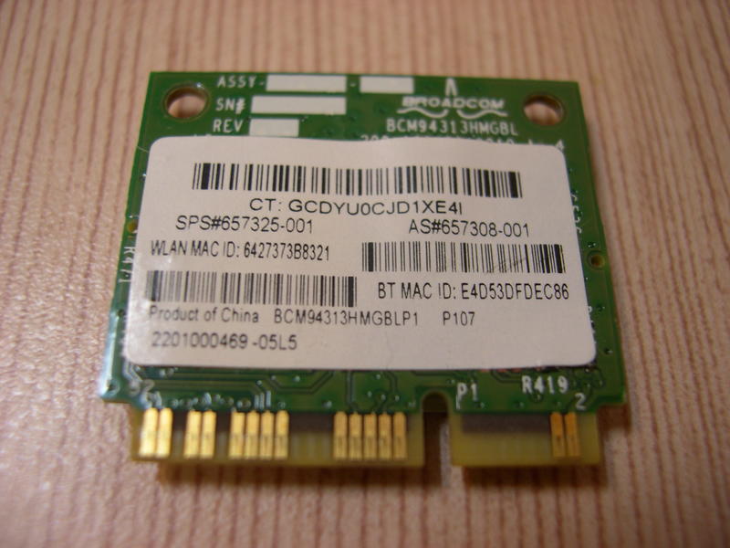 BroadCom BCM94313HMGB 657325-001 Wifi + 藍芽 4.0 筆電 無線網卡 | 露天市集 | 全台最大的網路購物市集