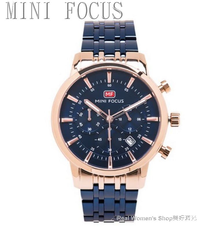 MINI FOCUS 三眼可動 日期顯示 多功能計時 不鏽鋼帶 魅惑型男錶 時尚百搭 | 露天市集 | 全台最大的網路購物市集