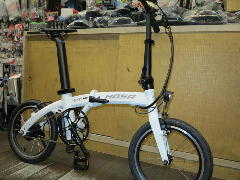 【冠鑫自行車】HASA SEF16 16吋 單速 鋁合金 碳纖維前叉 電動助力車 電動車 電輔車 折疊車 白色 台灣製 | 露天市集 | 全台最大的網路購物市集
