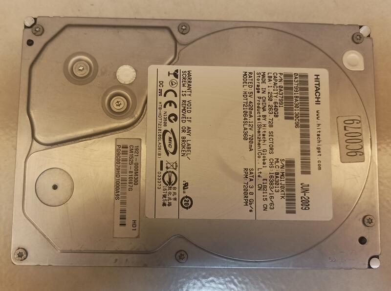 日立-640G_SATA介面_HDT721064SLA360_有測試圖有真相-(經嚴密測試.無壞軌) | 露天市集 | 全台最大的網路購物市集