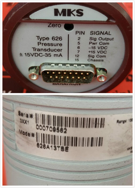 MKS 626A13TBE TYPE 626 PRESSURE TRANSDUCER | 露天市集 | 全台最大的網路購物市集