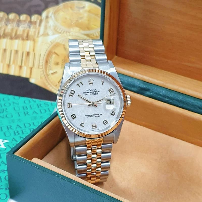 【大眾名錶】ROLEX勞力士 16233 Datejust 蠔式日誌 18K半金 白色紀念面盤 阿拉伯 大眾名錶G150 | 露天市集 | 全 ...