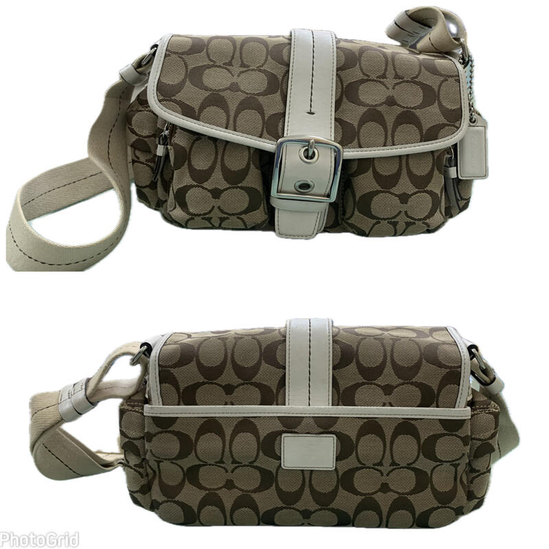 二手92%🆕正品 【COACH】經典 大C卡其滿版經典LOGO肩背包｜斜背包 | 露天市集 | 全台最大的網路購物市集