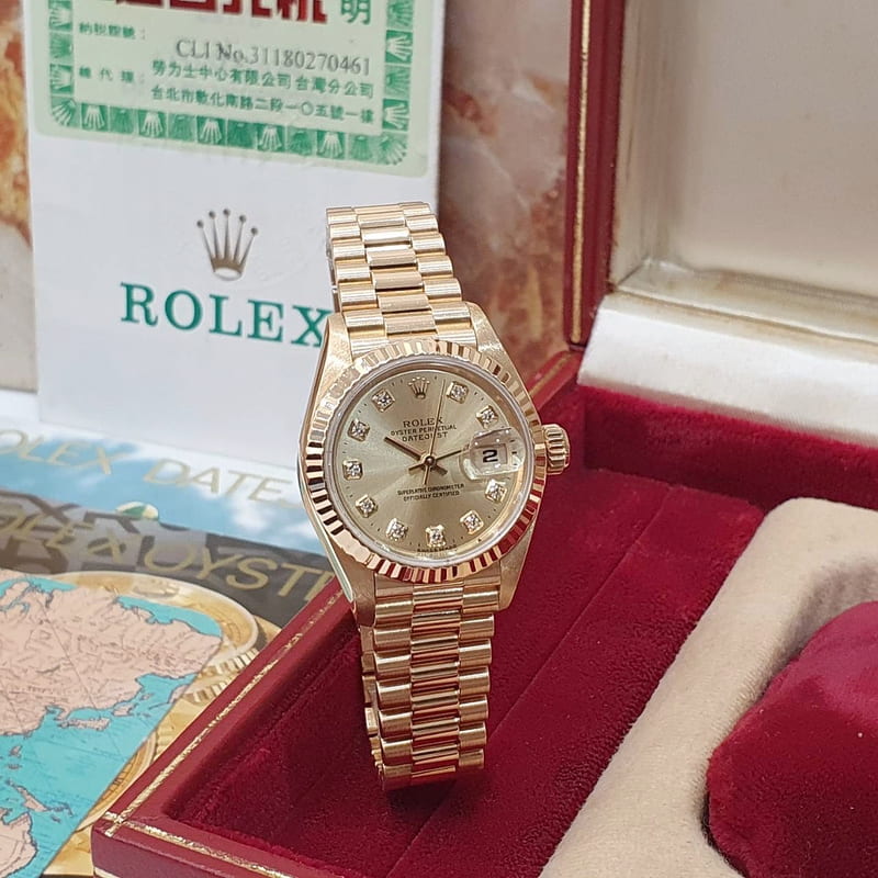 【大眾名錶】ROLEX 勞力士 69178 Datejust 18K金女錶 新包台 金十鑽 台灣AD 大眾名錶G218 | 露天市集 | 全台 ...