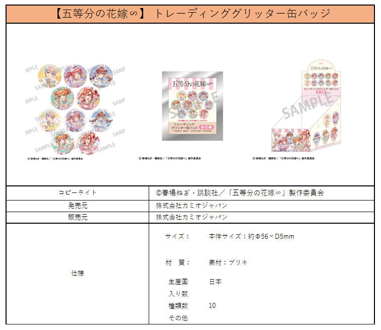 【怨念事務所】預約 2月(免訂金) KAMIOJAPAN 五等分的新娘 冰淇淋店 閃亮胸章集 徽章 中盒10入 | 露天市集 | 全台最大的網路購物市集
