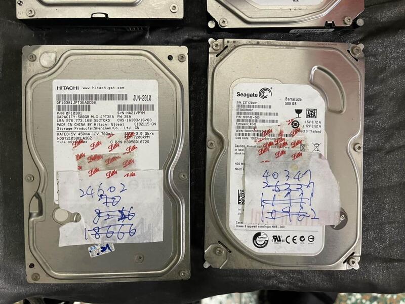 黃色警告05的希捷500G及2T各*1及日立500G*1及1TB**硬碟(SATA介面)....共4顆 | 露天市集 | 全台最大的網路購物市集
