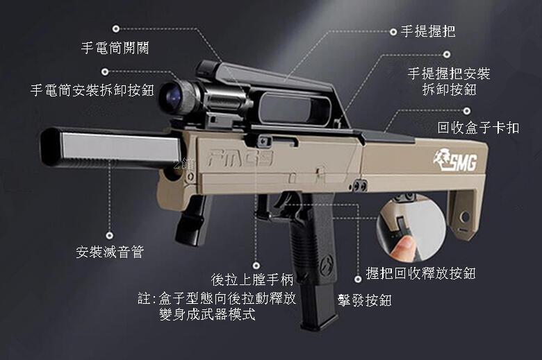 2館 FMG9 空氣槍 拋殼 ( 跳殼 折疊 衝鋒槍 手提箱槍 公事包 變形金剛 軟彈 暗殺特務007 | 露天市集 | 全台最大的網路購物市集