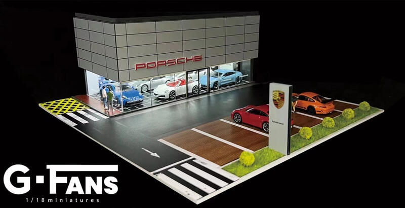 【MASH】現貨特價 G FANS-MODELS 1/64 Porsche 展示中心+ 停車場 帶燈場景 710031 | 露天市集 | 全台 ...