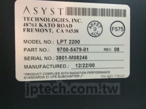 ASYST LPT 2200 PN: 9700-5479-01 | 露天市集 | 全台最大的網路購物市集