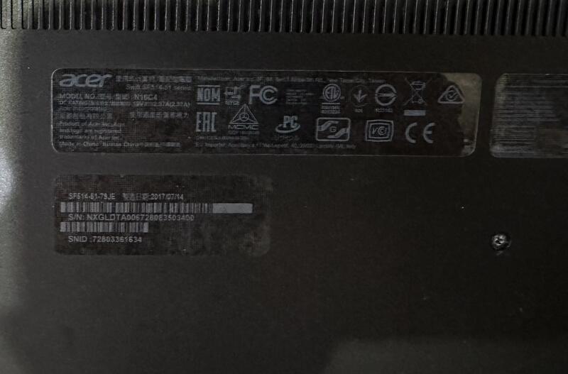 零件機 Acer n16c4 i7 7500u 8G 記憶體 512g ssd 2017年制故障機 | 露天市集 | 全台最大的網路購物市集