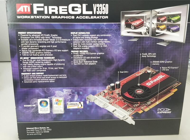 [全新] ATI FireGL V3350 256MB DDR2 專業顯示卡/ 顯卡 雙DVI 輸出 | 露天市集 | 全台最大的網路購物市集